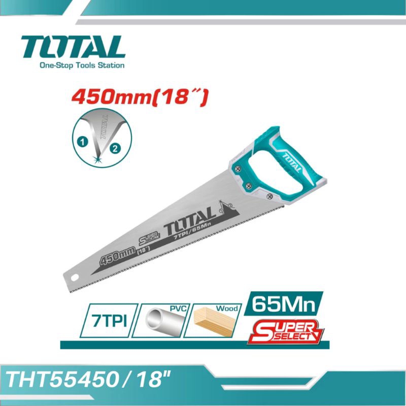 TOTAL THT55450 (18" / 450mm) Hand Saw (Cross Cut Teeth) | Shopee Malaysia