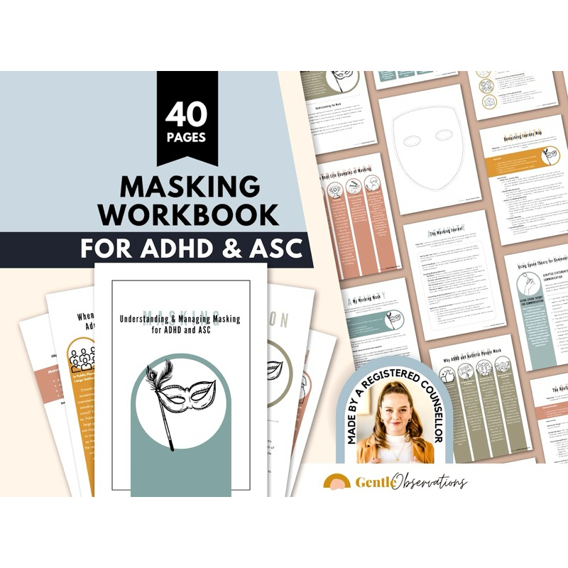 Masking Workbook for ADHD & ASC Teens and Adults, Autism Workbook, ADHD ...