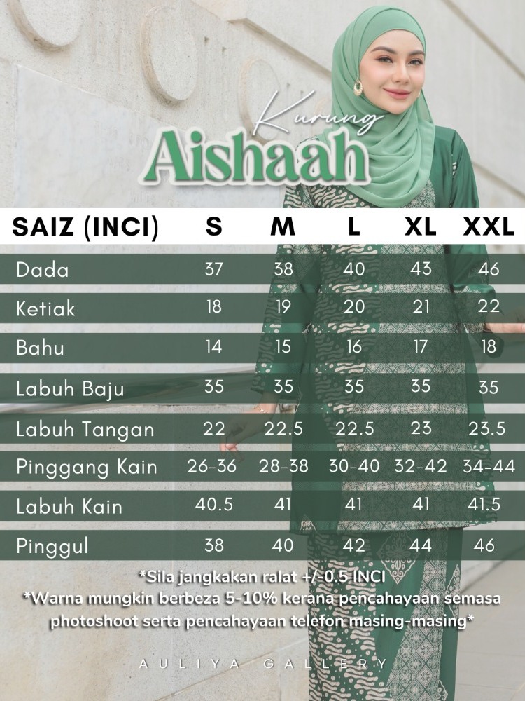 BAJU KURUNG PRINTED AISHAAH AULIYA GALLERY | Shopee Malaysia