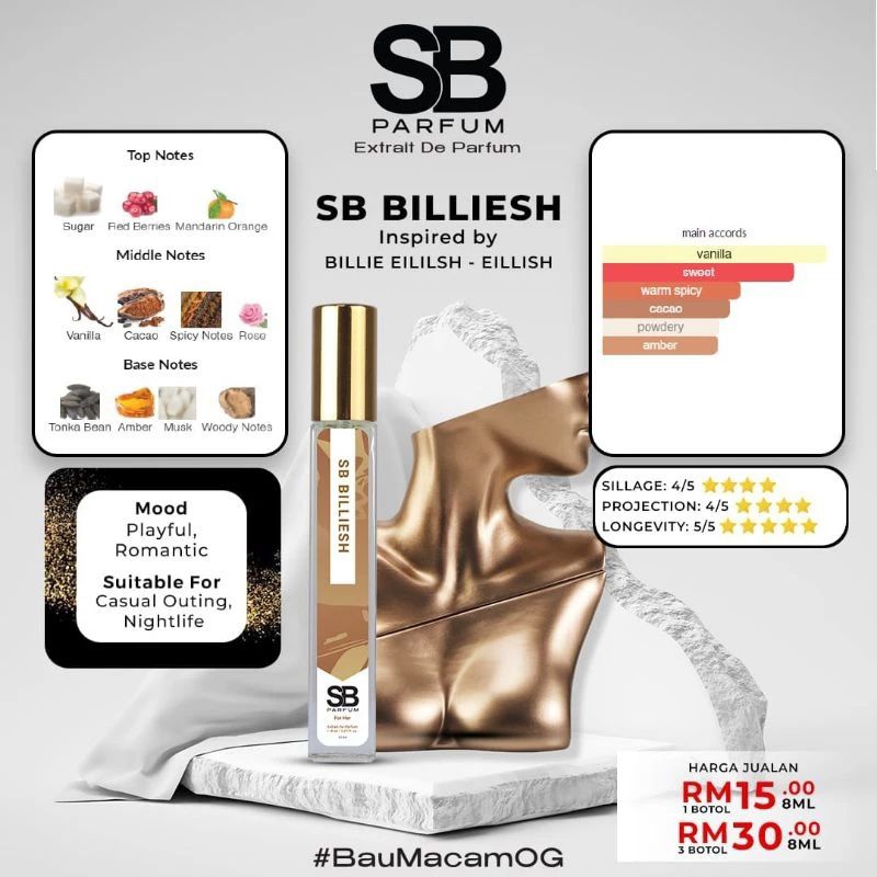 SB Mini 8ml EDP SB BILLIESH by sugarbomb perfume original | Shopee Malaysia