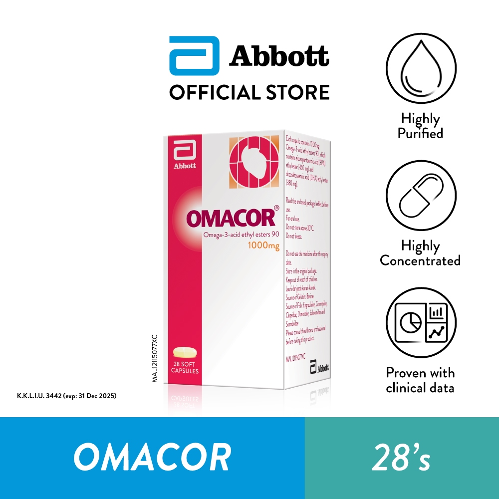 Abbott Omacor Omega-3 1000mg (28's) | Shopee Malaysia