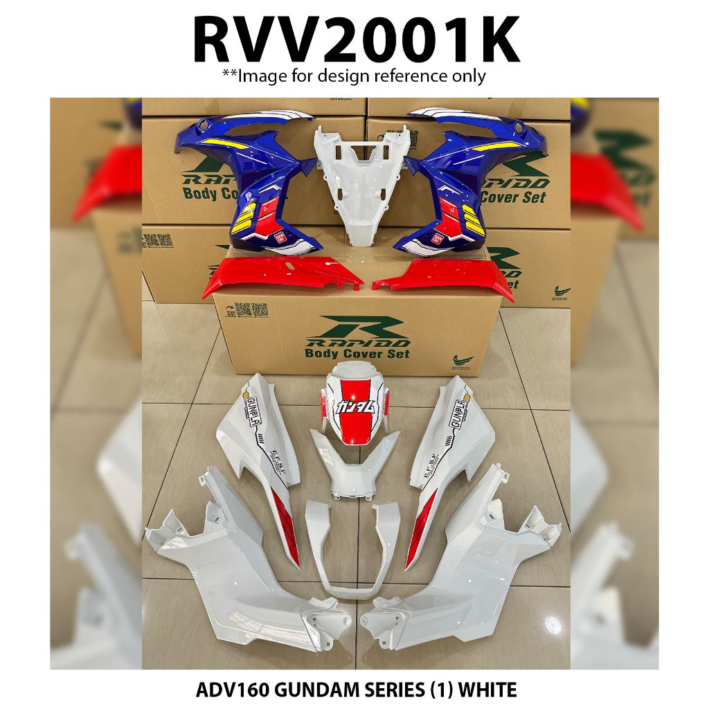 Cover Set ADV160 Rapido Gundam Series White (1) White Color Honda ADV ...