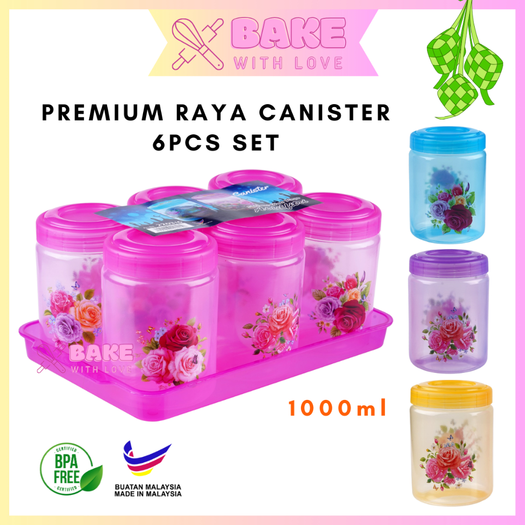 BakeWithLove 6pcs Bekas Kuih Raya Set / Cookies Container Set / Bekas ...