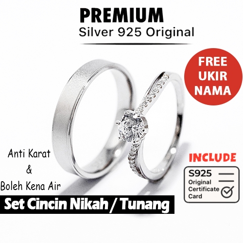 THE MATCHES STORE - Couple Set 190 Theo Band + Gloria silver 925 original cincin nikah cincin ...