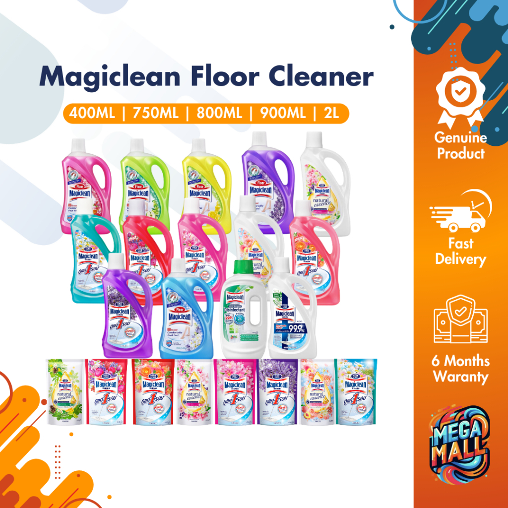 Magiclean Floor Cleaner 800ml 900ml 2L 99.9% Anti Bacterial Multiple ...