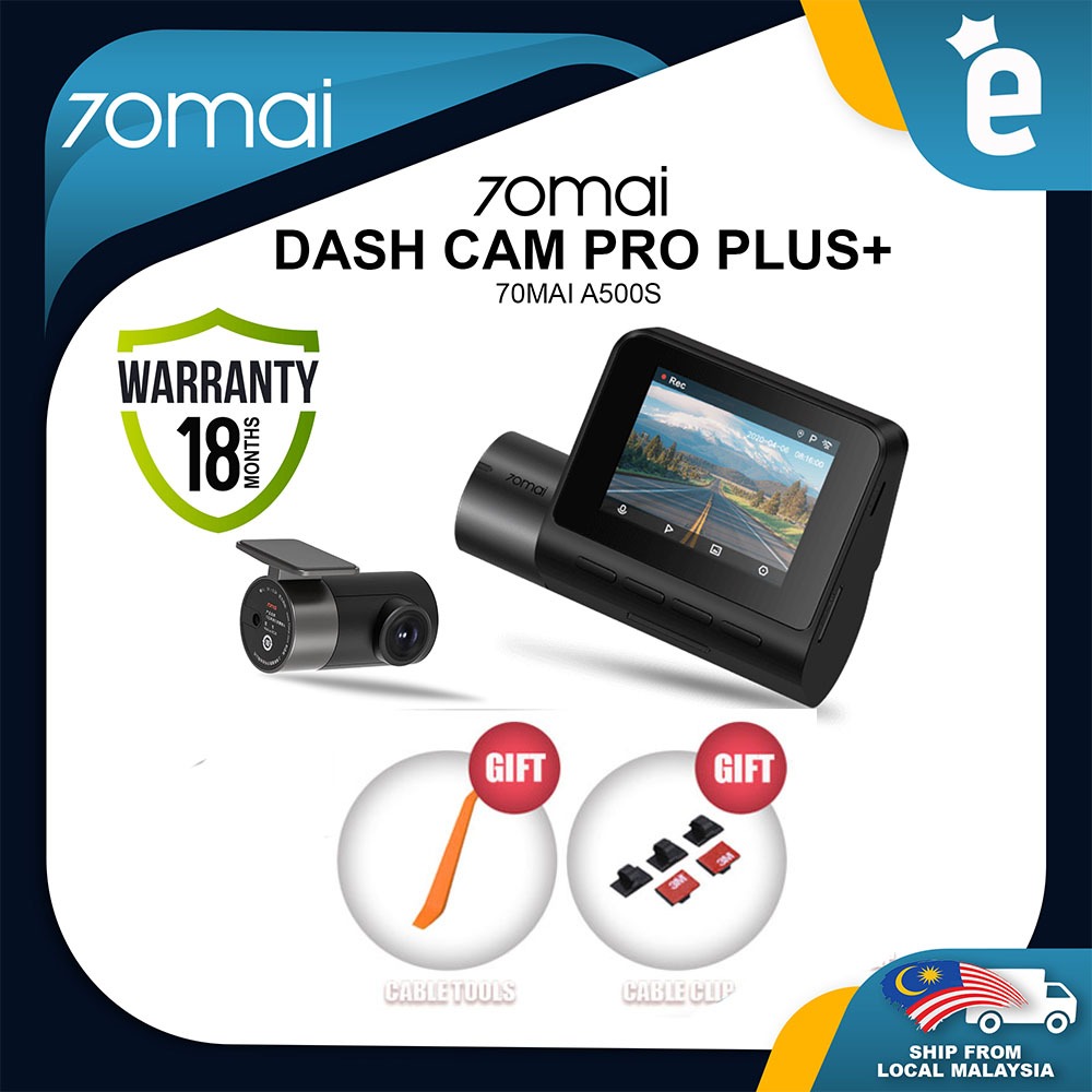 70mai A500 A500S Pro Plus with Rear Cam 1944P Dashcam Built-in GPS Cam ...