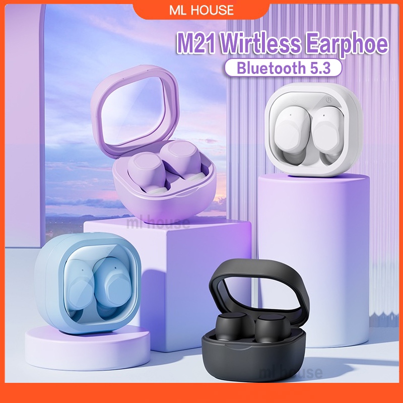 fon telinga M21 Wireless Earphone Bluetooth 5.0 Earbud Touch In-ear ...