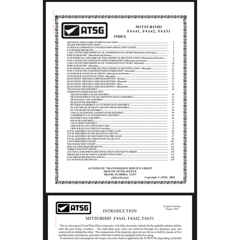 MITSUBISHI/PROTON/HYUNDAI AUTOMATIC TRANSSMISION REPAIR BOOK FOR MODEL ...