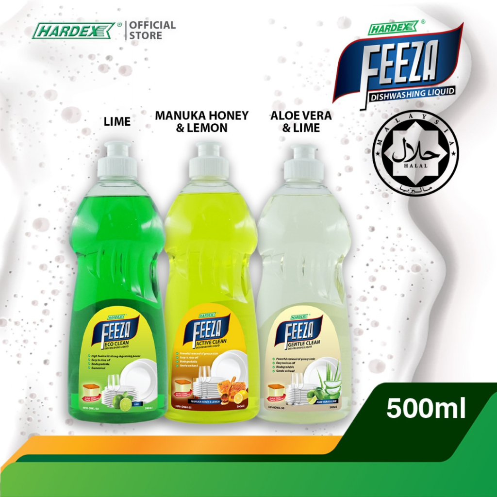 HARDEX Feeza Dishwashing Liquid - Lime/Manuka Honey & Lemon/Aloe Vera ...