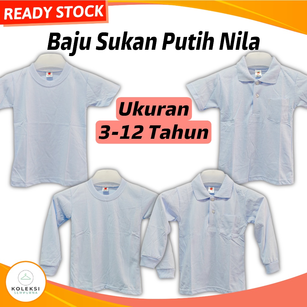 KOLEKSI SEMPURNA T-Shirt Putih Pra Sekolah Baju Putih Sukan Budak ...