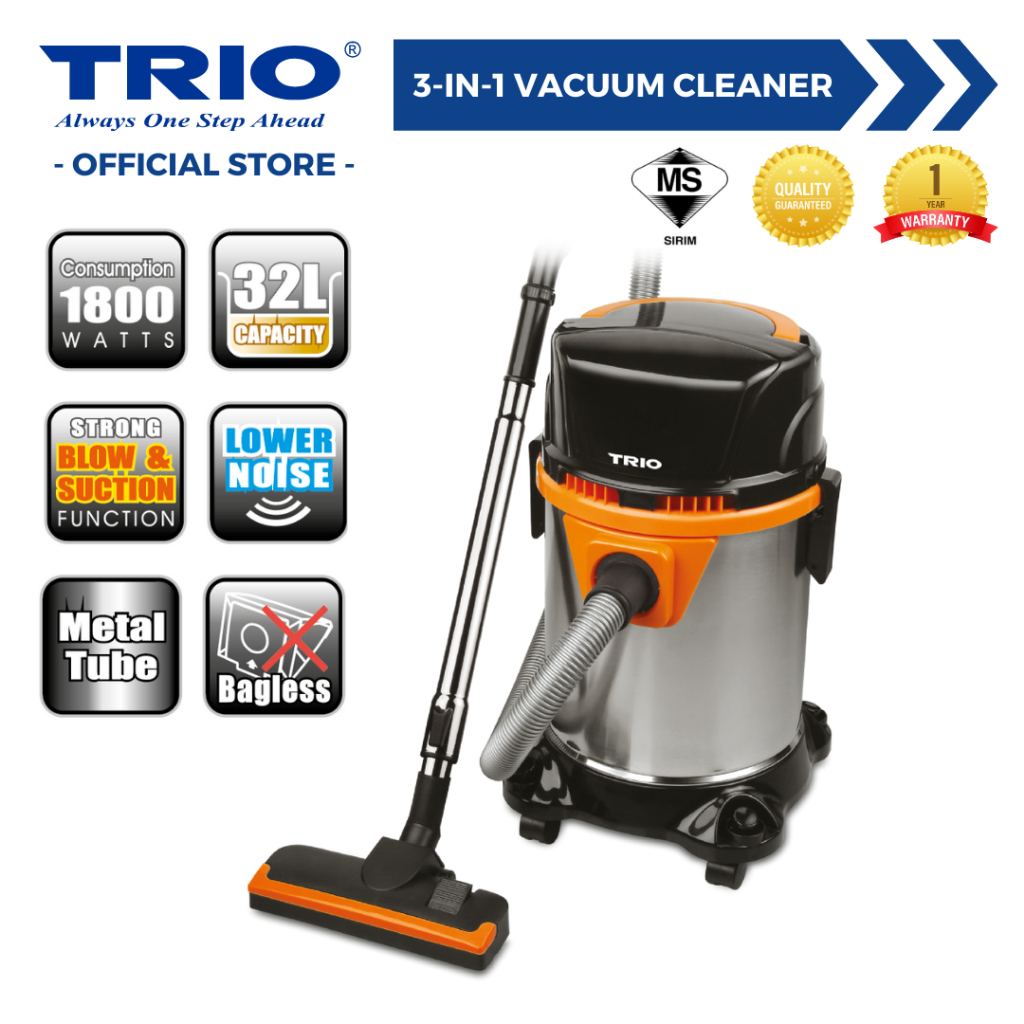 Trio 3 In 1 Vacuum Cleaner With Strong Suction & Blow Function For Dry ...