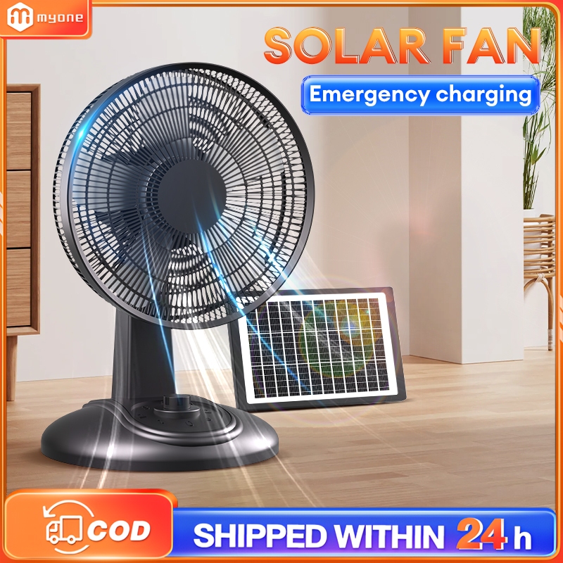 Kipas Solar DC Solar Fan Large Wind Portable Fan Desktop ' 16' Ultra ...
