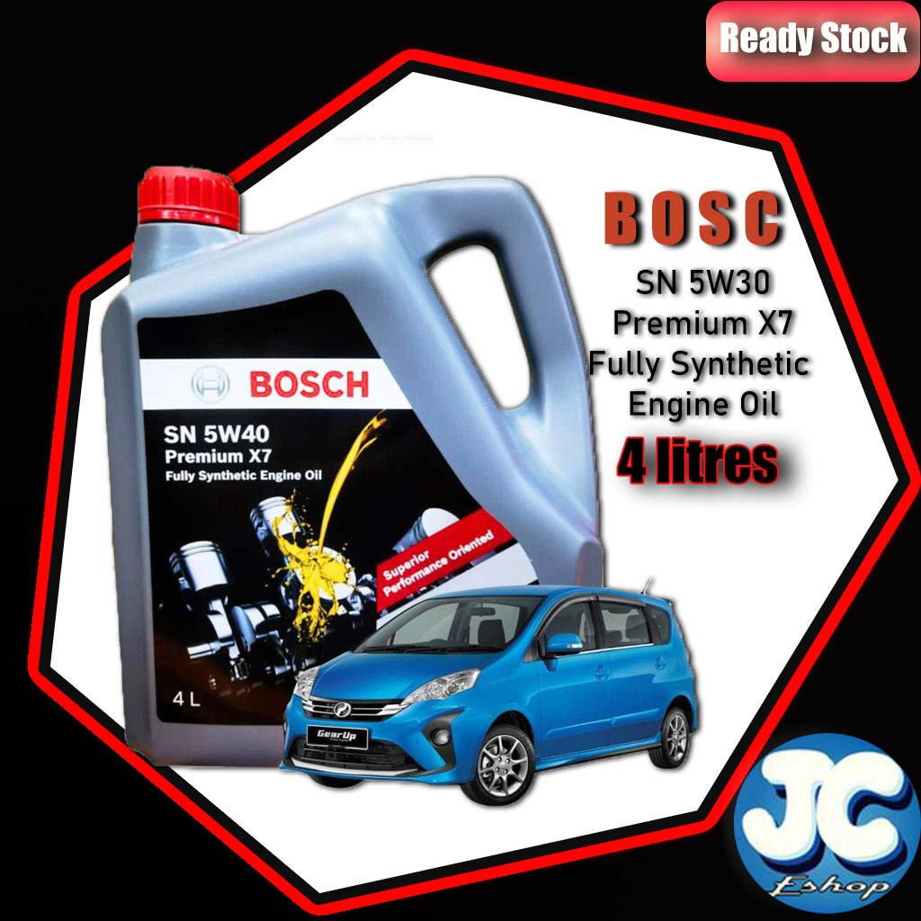 Bosch Premium X7 5W40 Fully Synthetic Engine Oil (Minyak Hitam) 4L ...