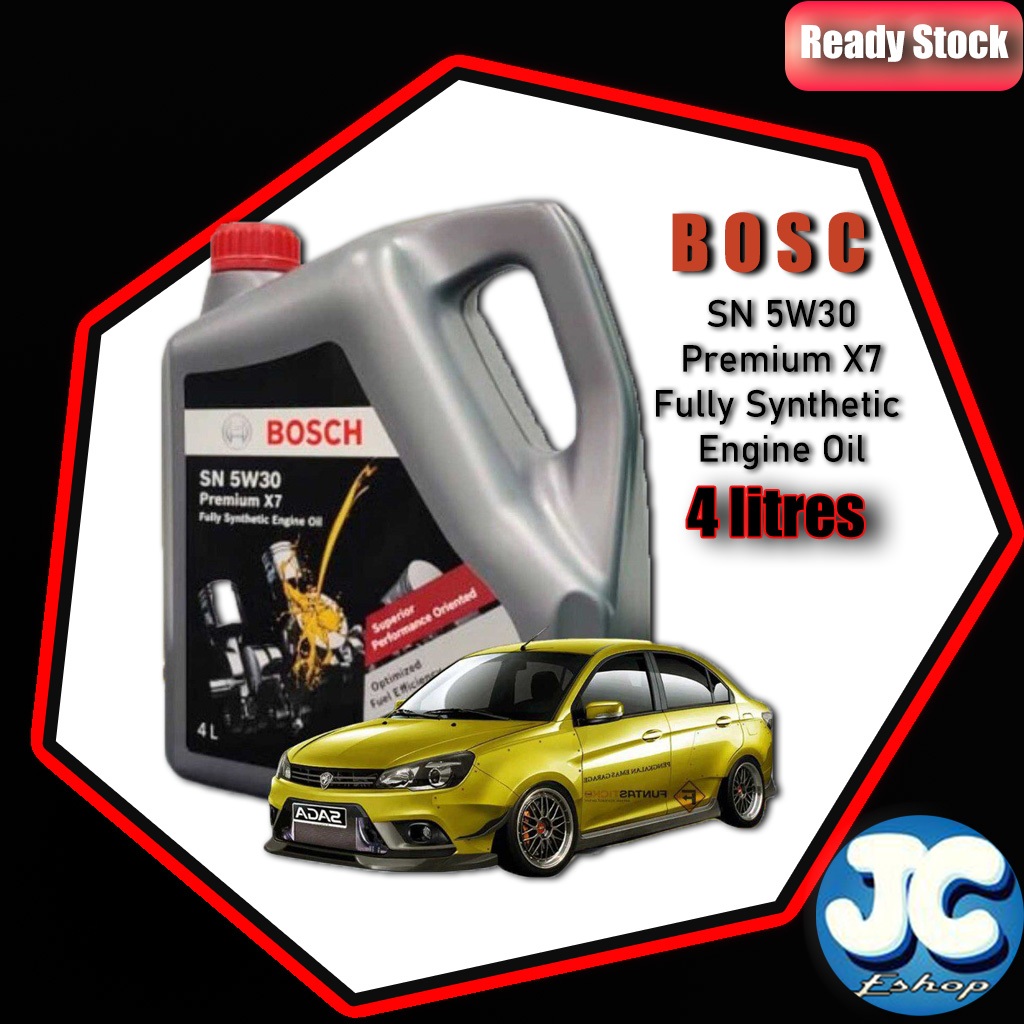 Bosch Premium X7 5W30 Fully Synthetic Engine Oil (Minyak Hitam) 4L ...