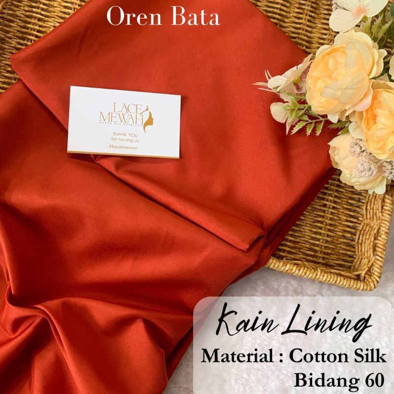 KAIN LINING BIDANG 60 COTTON SILK TAK JARANG KAIN JENIS NIPIS RINGAN ...