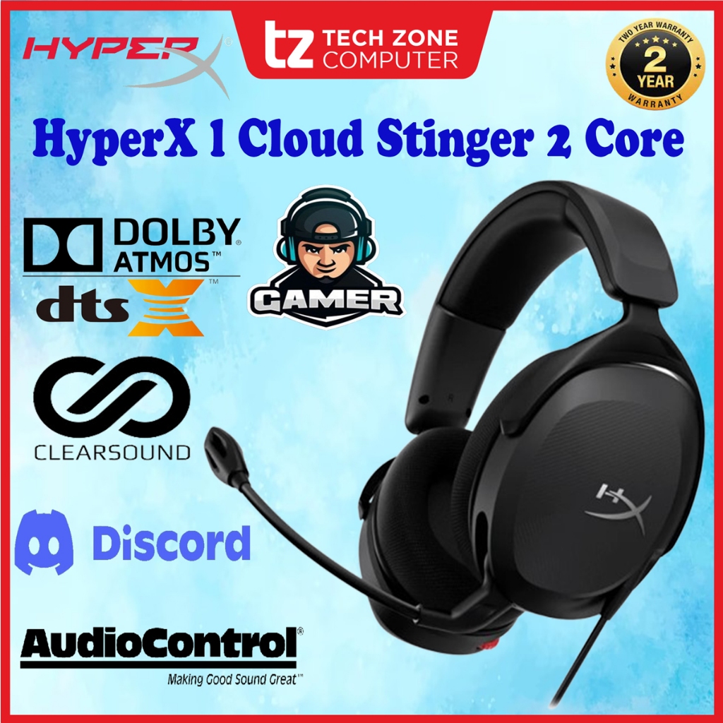Kingston HyperX l Cloud Stinger 2 Core Gaming Wired Headset (683L9AA) | Shopee Malaysia