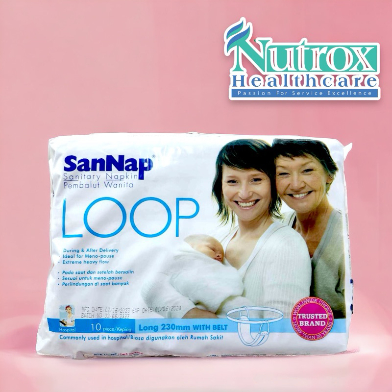 SanNap Loop Maternity Pad with Belt (Non-Autoclavable) 23cm Pad Length ...