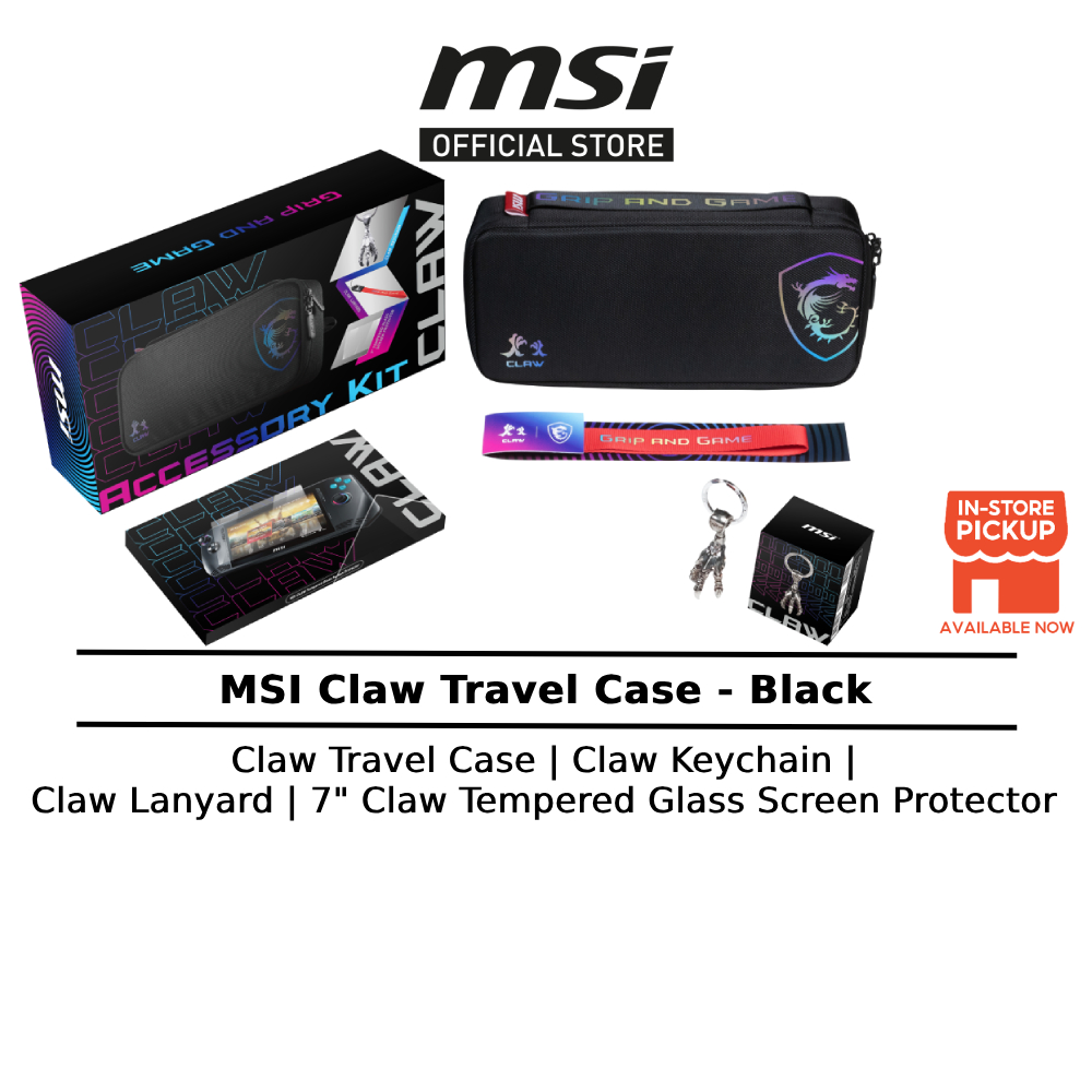 MSI Claw Accessory Kit - (Claw Travel Case/Claw Keychain/Claw Lanyard/7 ...
