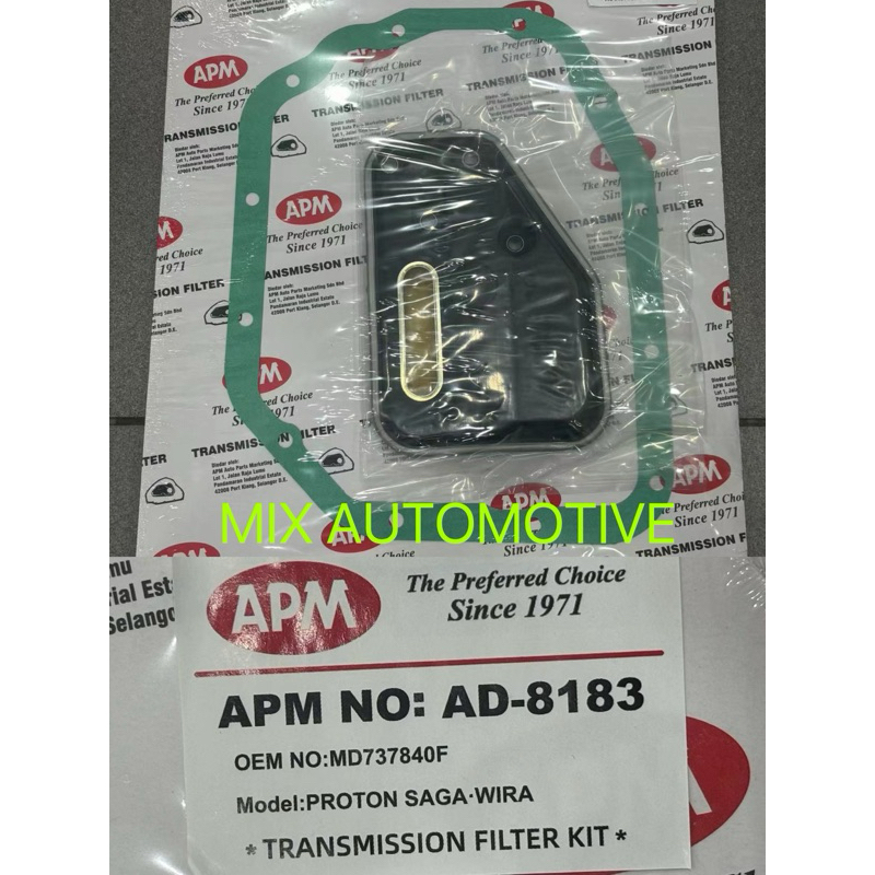 100% APM Auto Transmission Filter Kit Set ATF MD737840 PROTON WIRA ...
