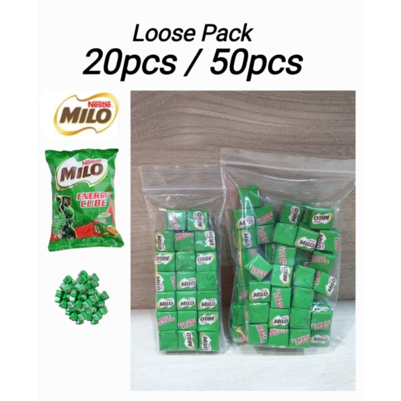 Milo Cube Loose 20pcs 50pcs Energy Cube chocolate candy gula | Shopee ...