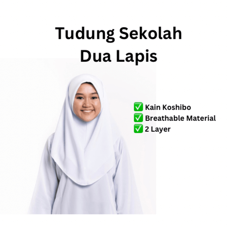 MATARI TK080W Tudung 2 Lapis Koshibo | Shopee Malaysia