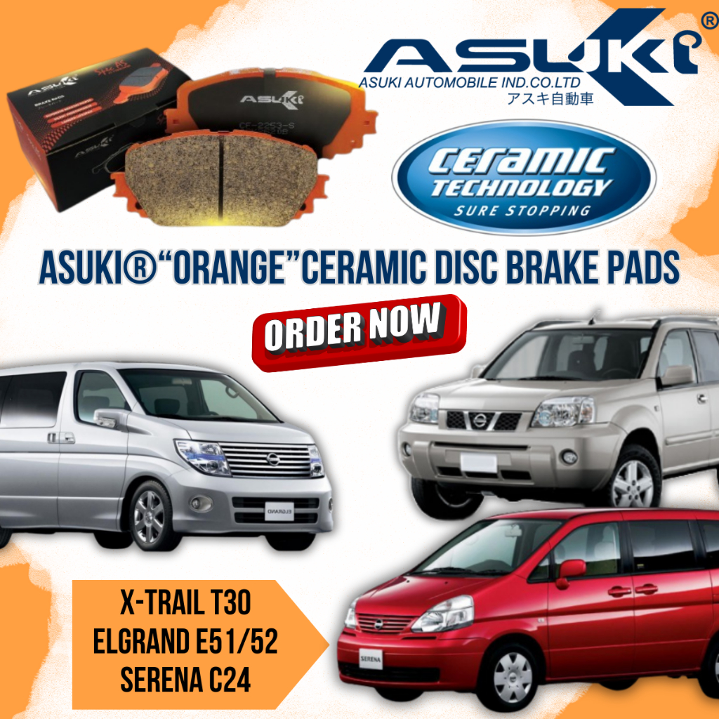 Nissan Elgrand E51 E52 I Xtrail T30 I Nissan Serena C24 - ASUKI *Ceramic* Brake Pad - Depan ...