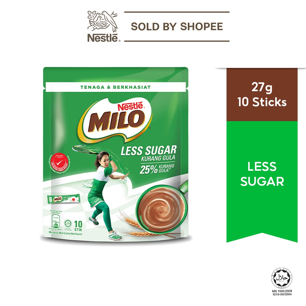 NESTLE Milo Activ-Go Less Sugar 27g x 10s (Halal) | Shopee Malaysia