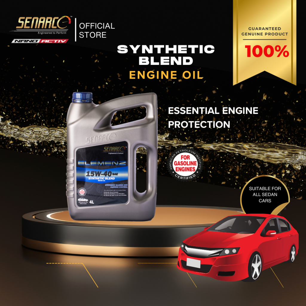 Senarco Elemenz 15W40 Synthetic Blend Car Engine Oil Proton Saga Proton ...