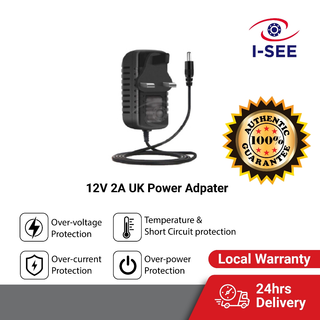 [Local Seller] AC DC Power Adapter 12V/2A camera adapter Power Supply ...