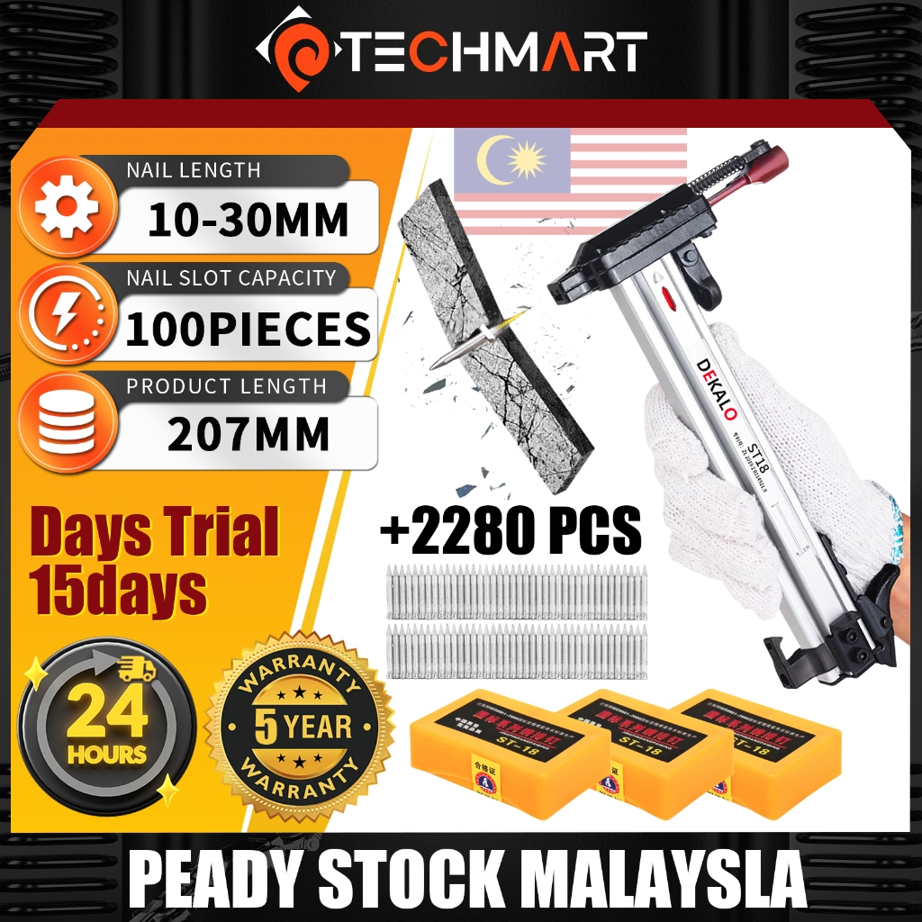 🔥5 Years Warranty🔥ST18-B Manual Steel Nail Gun Automatic Rebound Cement ...