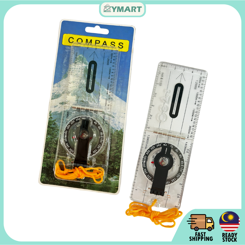 Portable Compass Scale Ruler Multifunction Map Ruler With Lanyard For ...