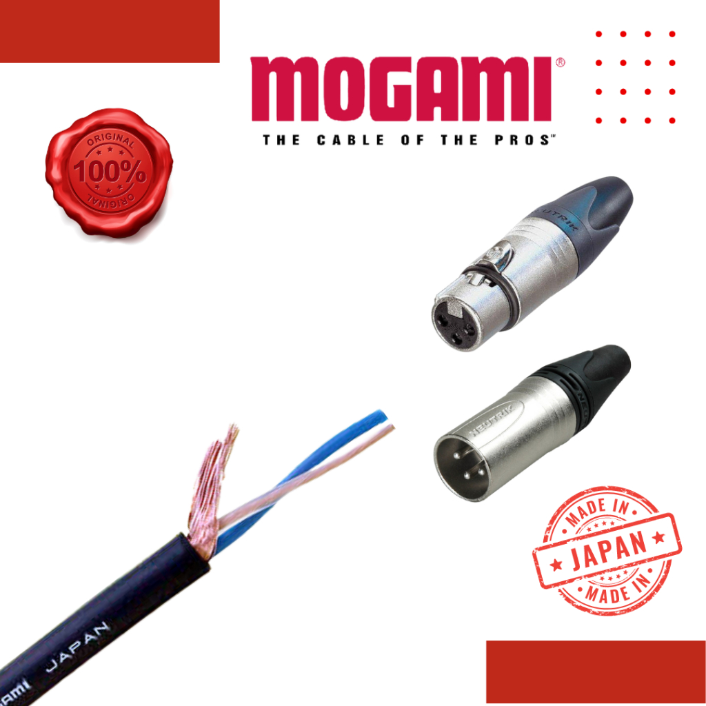 MOGAMI 2549 FLEXIBLE 22AWG OF MIC CABLE 6MM WITH NEUTRIK XLR MALE TO ...