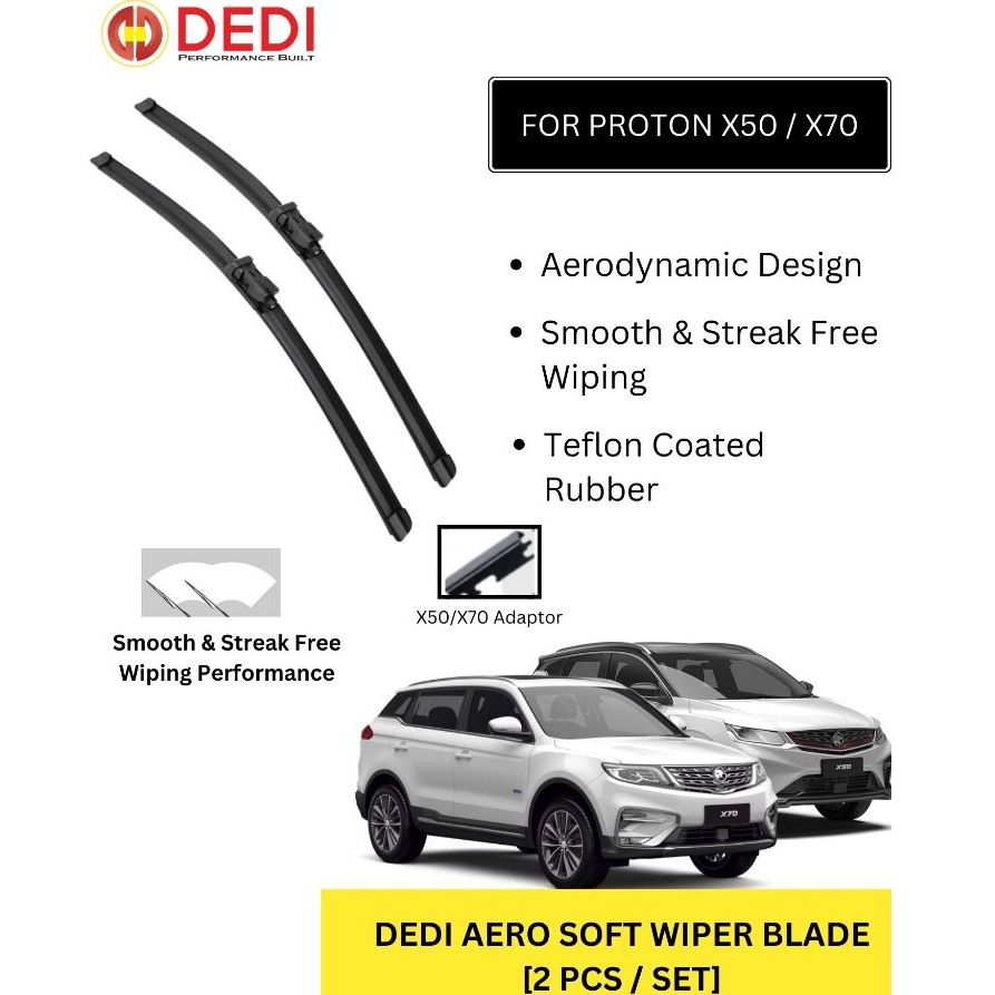 Proton X50/X70 Wiper Blade 1Set [Dedi Aero Soft Blade] | Shopee Malaysia