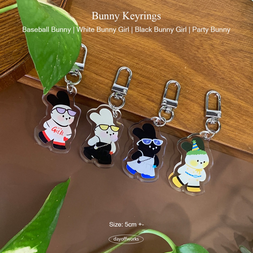 Bunny Keyring | Cat Bunny Rabbit Keychain | Accessories | Cute Cartoon ...