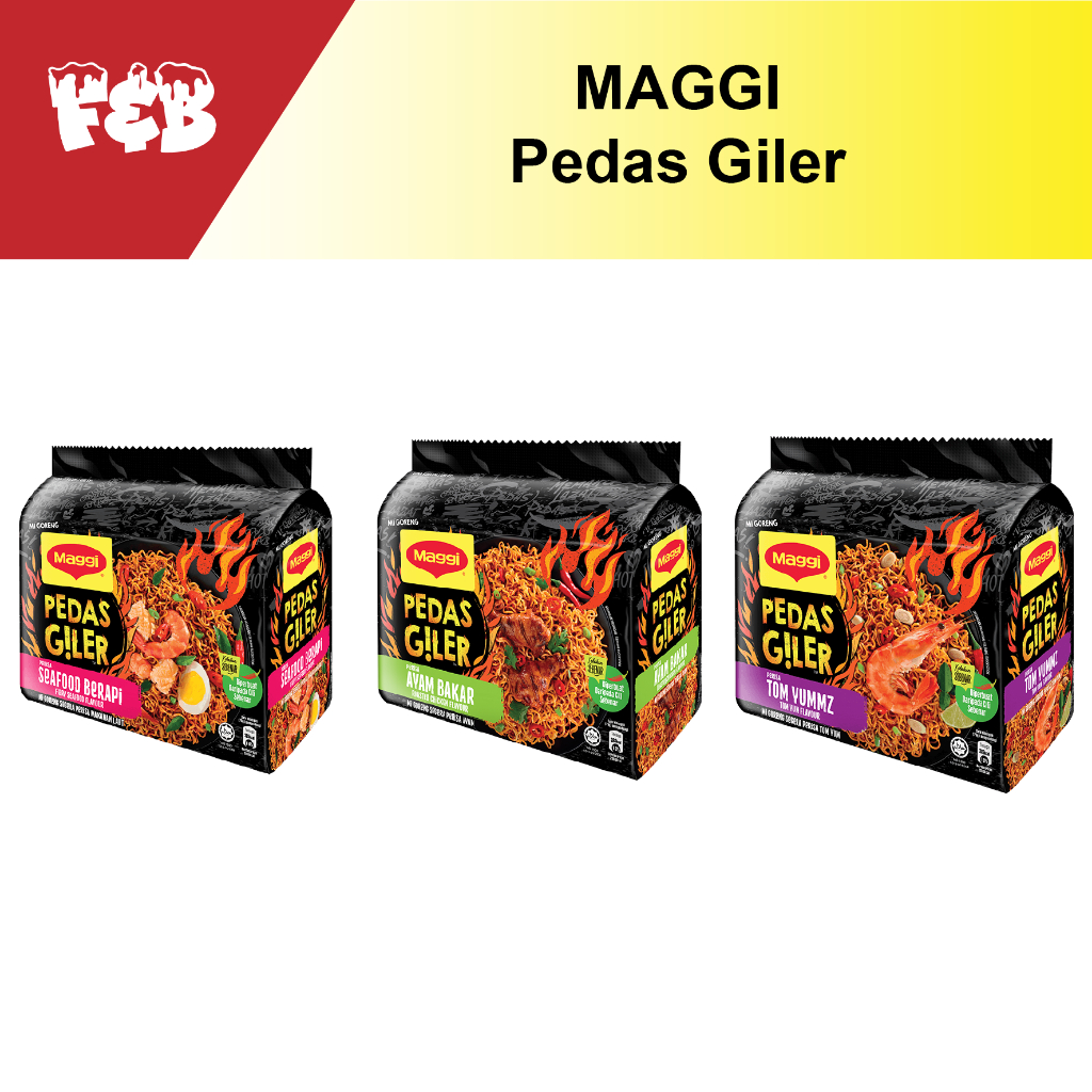 Maggi Pedas Giler 5 x 76G (Seafood / Ayam Bakar / Tom Yummz) | Shopee Malaysia