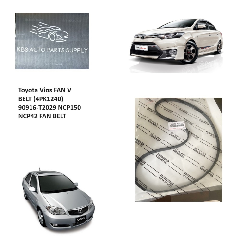 Toyota Vios FAN V BELT (4PK1240) 90916-T2029 NCP150 NCP42 FAN BELT ...