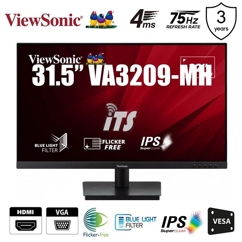 Viewsonic 31.5" VA3209-MH 75Hz 4ms IPS FHD Monitor (Build in Speaker ...