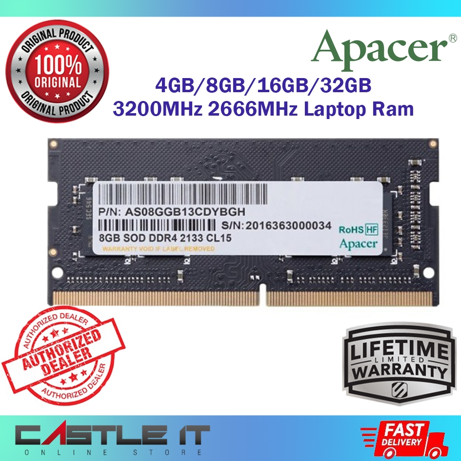 Apacer Notebook Ram DDR4 32GB 16GB 8GB 4GB 3200MHZ 2666MHZ PC3200 ...