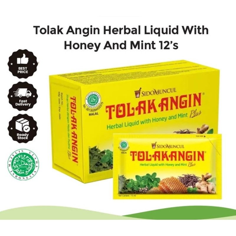 Tolak Angin Herbal Liquid Honey and Mint [15ml x 12 sachets] | Shopee ...