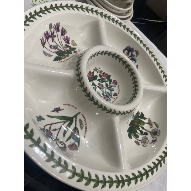 Round Divided Dish 14 inch Chip And Dip Portmeirion (Display item ...