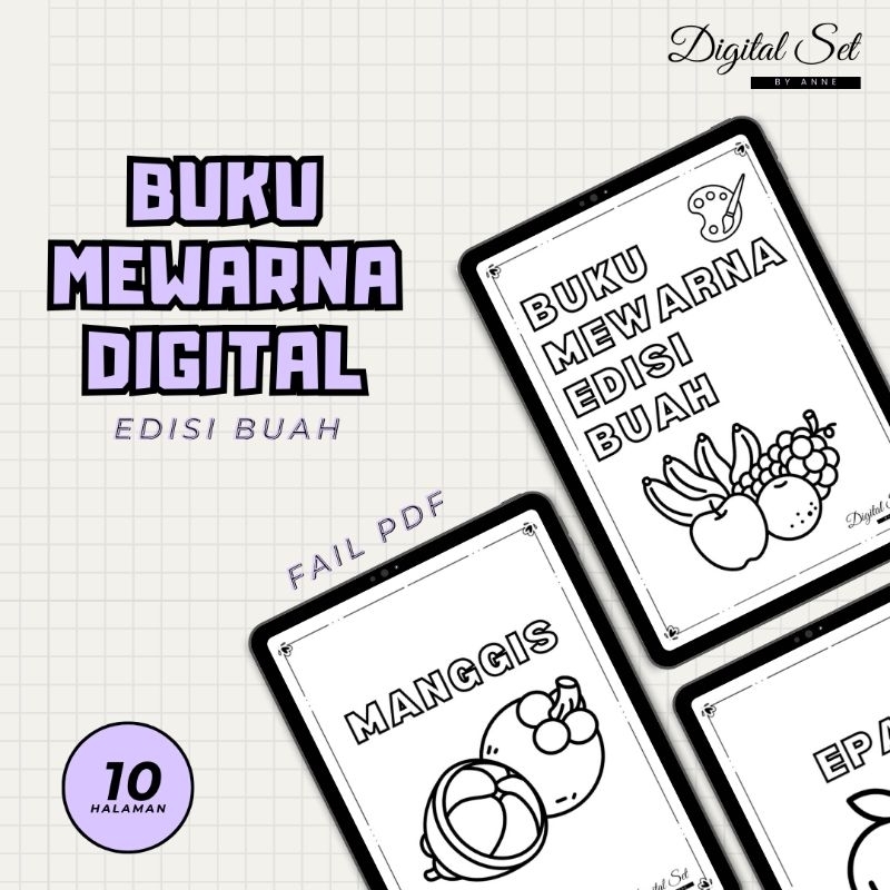 buku mewarna digital edisi buah | Shopee Malaysia