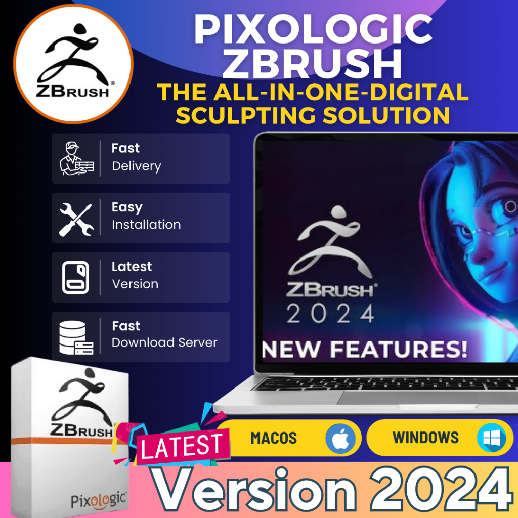 Pixologic ZBrush 2024 - Smart tool for digital sculpting and painting | macOS | Windows | Shopee ...