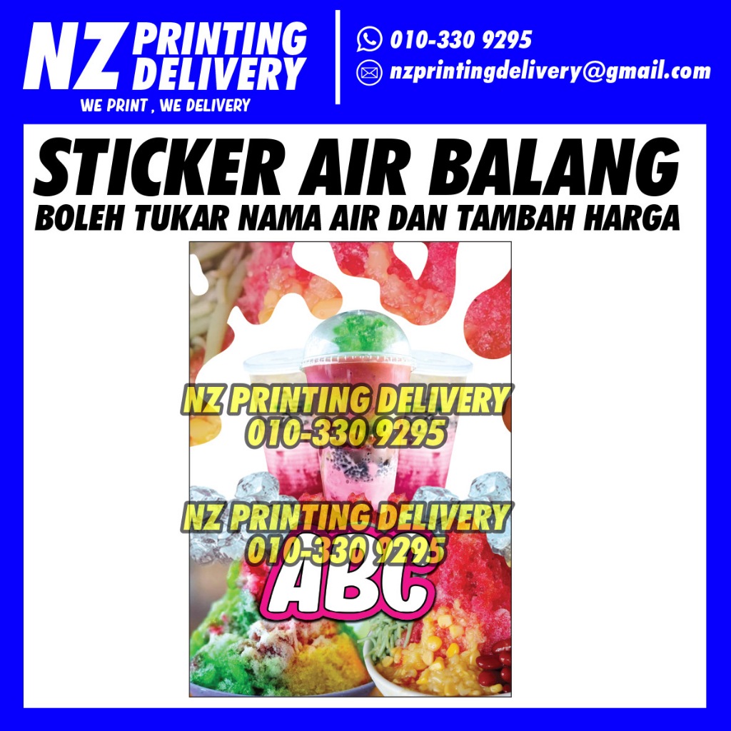 Sticker Air Balang ABC Ais Batu Campur | Shopee Malaysia