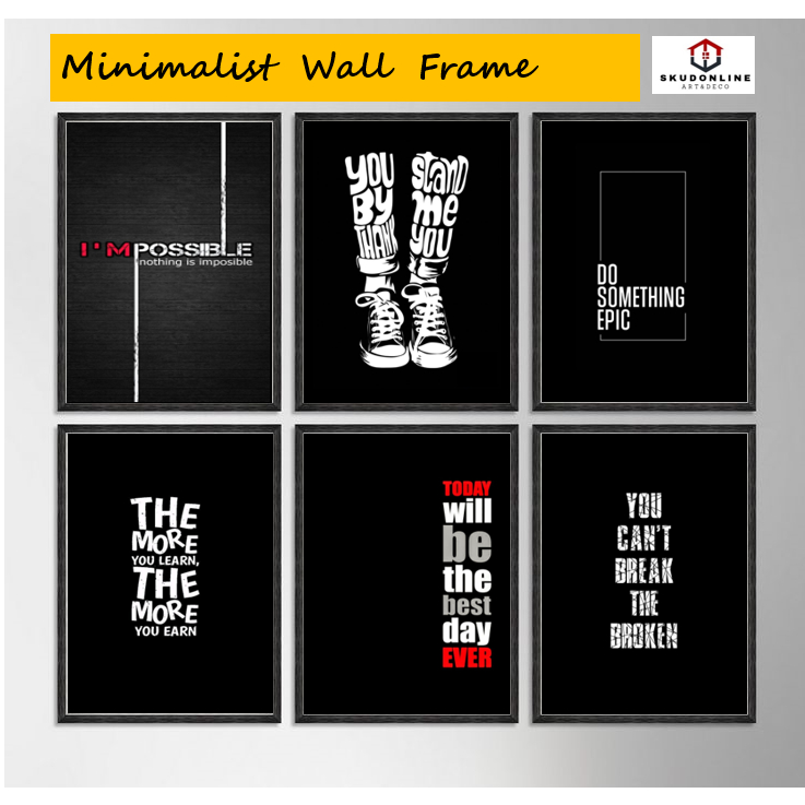 Wall Frame Positive Quote Vibes Minimalist Nordic Modern Design With ...