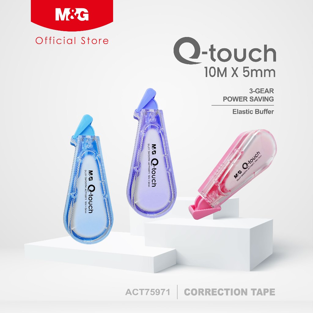 M&G Correction Tape Q-Touch 3-Gear Power Saving 10m x 5mm with Elastic ...