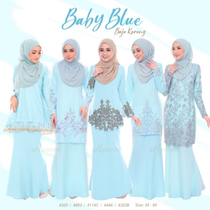RAYA 2024🔥 BAJU RAYA BABY BLUE/ BAJU KURUNG BABY BLUE/ TEAM RAYA BABY ...