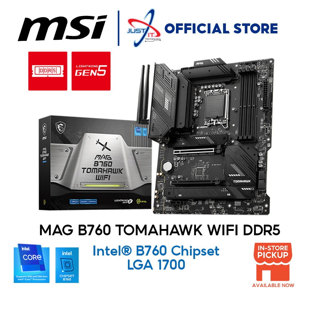 MSI MAG B760 TOMAHAWK WIFI DDR5 LGA1700 GAMING MOTHERBOARD COMBO I5 ...