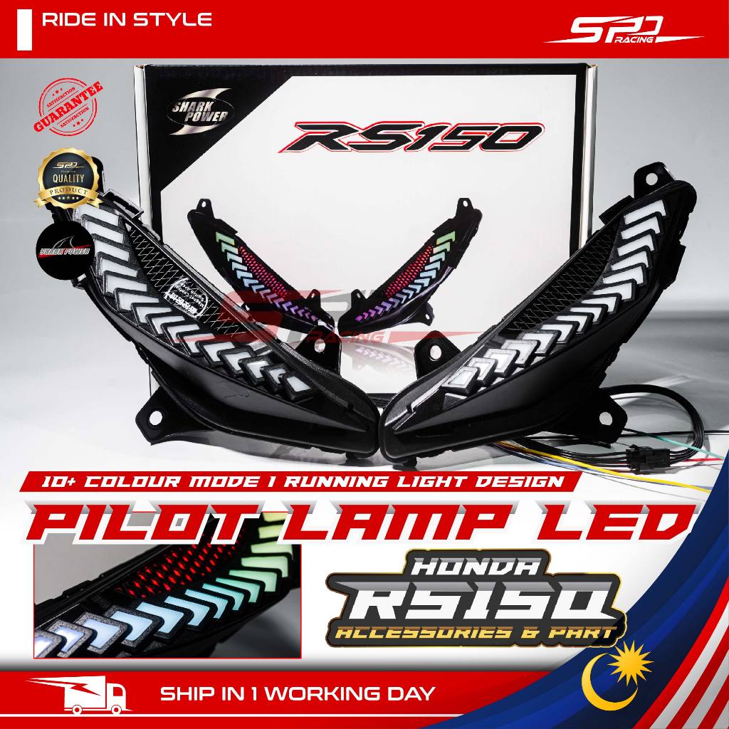 RS Pilot Lamp I 10+Colour Mode I Running Light Design I LED Shark Power ...