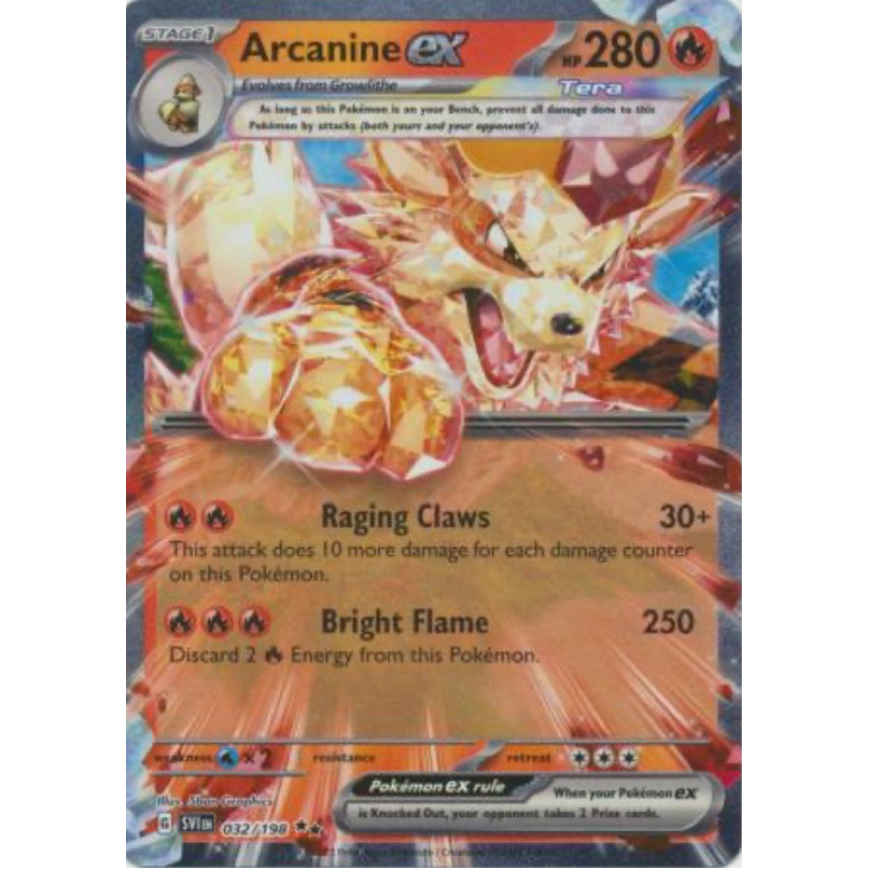 Pokemon TCG - Scarlet & Violet | Base Set | Arcanine ex - 032/198 ...