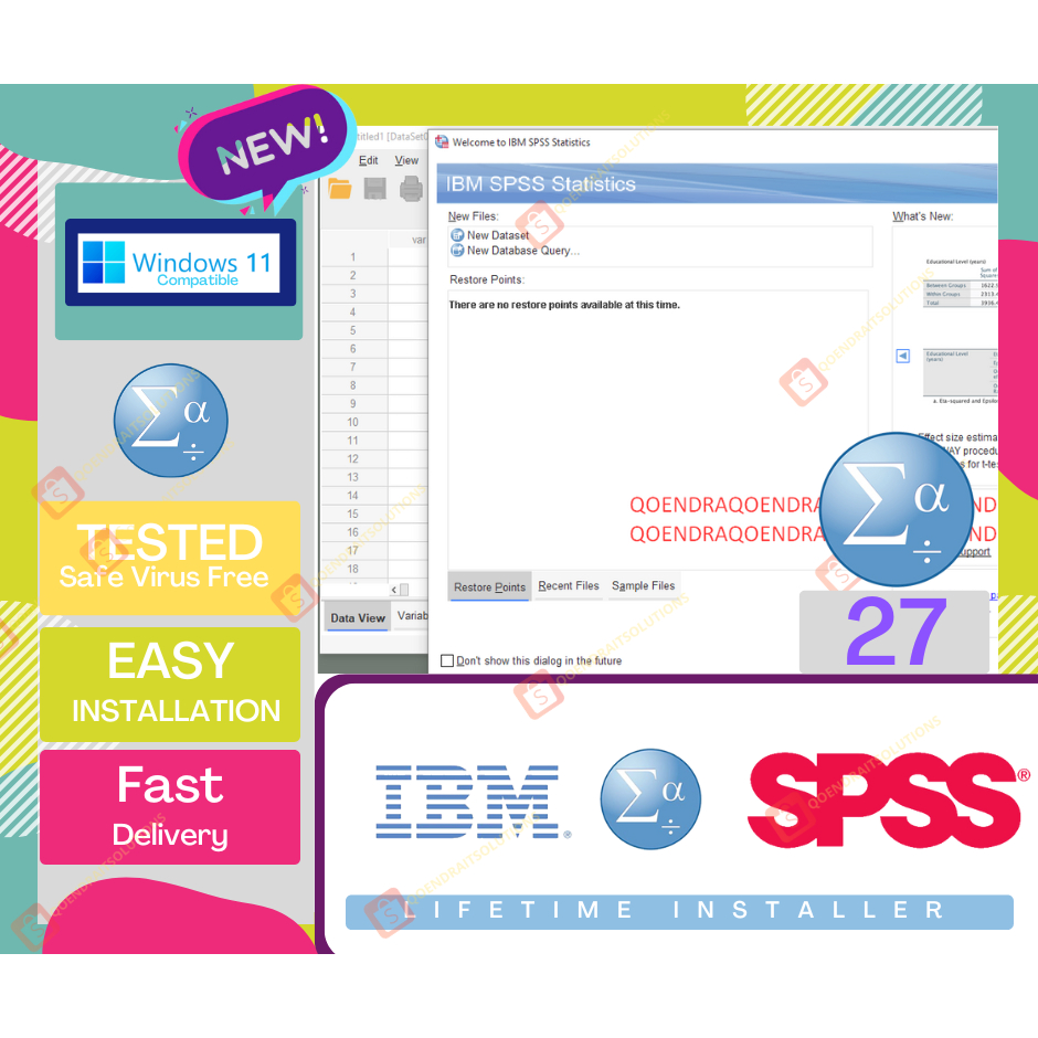 SPSS Statistics 27 26 25 | Easy Install | 𝐀𝐜𝐭𝐢𝐯𝐚𝐭𝐞𝐝 | Unlimited | Windows | [McOS 𝑰𝒏𝒕𝒆𝒍 & 𝑴1, 𝑴2 ...